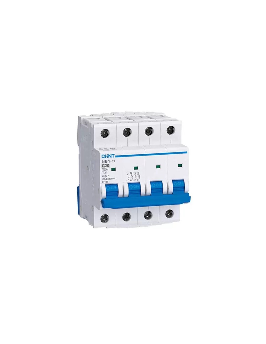 Disjoncteur NXB-63 4P C20 6kA CHINT
